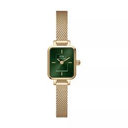 Daniel Wellington Uhr - Dw Quadro Mini Evergold G 15X18Mm Emerald Sunray - Gr. unisize - in Gold - f&uuml;r Damen