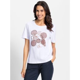Heine Damen Kurzarmshirt, Wei&szlig;, Gr. 36, T-Shirts, Material: Baumwolle