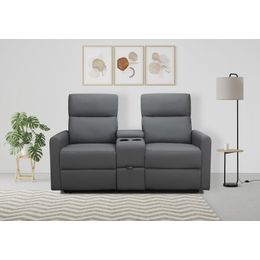 2-Sitzer Home Affaire "Daoulas, 2er-Kinosofa, TV-Sessel, Multimedia-Sofa", grau (anthrazit), B:167cm H:102cm T:95cm, Sofas, Kinosofa mit Relaxfunktion, Getr&auml;nkehalter und Stauraum