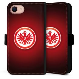 DeinDesign iPhone 16e Handy Klapph&uuml;lle Handyh&uuml;lle aus Kunst Leder schwarz Flip Case Official Licensed Product Coat Of Arms Eintracht Frankfurt Sideflip mit 