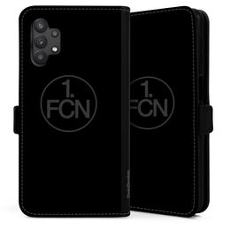DeinDesign Galaxy A32 5G Handy Klapph&uuml;lle Handyh&uuml;lle aus Kunst Leder schwarz Flip Case 1. Fc N&uuml;rnberg Logo 1. Fcn Sideflip mit langer Lasche