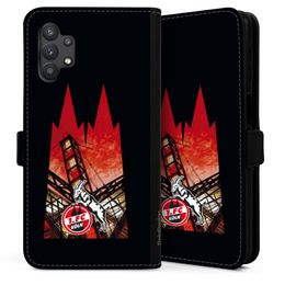 DeinDesign Galaxy A32 5G Handy Klapph&uuml;lle Handyh&uuml;lle aus Kunst Leder schwarz Flip Case 1. Fc K&ouml;ln Cologne Cathedral Official Licensed Product Sideflip mit langer