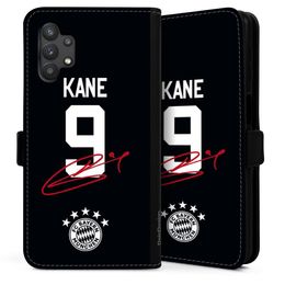 DeinDesign Galaxy A32 5G Handy Klapph&uuml;lle Handyh&uuml;lle aus Kunst Leder schwarz Flip Case Fc Bayern M&uuml;nchen Harry Kane Jersey Sideflip mit langer Lasche
