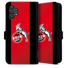 DeinDesign Galaxy A32 5G Handy Klapph&uuml;lle Handyh&uuml;lle aus Kunst Leder schwarz Flip Case Official Licensed Product Billy Goat Hennes 1. Fc K&ouml;ln Sideflip mit langer