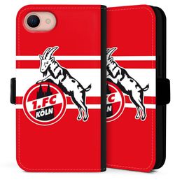 DeinDesign iPhone 16e Handy Klapph&uuml;lle Handyh&uuml;lle aus Kunst Leder schwarz Flip Case Official Licensed Product Coat Of Arms 1. Fc K&ouml;ln Sideflip mit Lasche