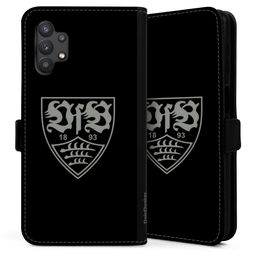 DeinDesign Galaxy A32 5G Handy Klapph&uuml;lle Handyh&uuml;lle aus Kunst Leder schwarz Flip Case Vfb Stuttgart Logo Official Licensed Product Sideflip mit langer Lasche