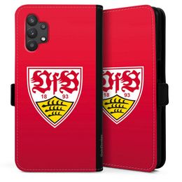 DeinDesign Galaxy A32 5G Handy Klapph&uuml;lle Handyh&uuml;lle aus Kunst Leder schwarz Flip Case Logo Official Licensed Product Vfb Stuttgart Sideflip mit langer Lasche