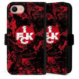 DeinDesign iPhone 16e Handy Klapph&uuml;lle Handyh&uuml;lle aus Kunst Leder schwarz Flip Case 1. Fc Kaiserslautern 1. Fck Logo Sideflip mit Lasche