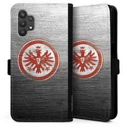 DeinDesign Galaxy A32 5G Handy Klapph&uuml;lle Handyh&uuml;lle aus Kunst Leder schwarz Flip Case Sge Eintracht Frankfurt Logo Sideflip mit langer Lasche