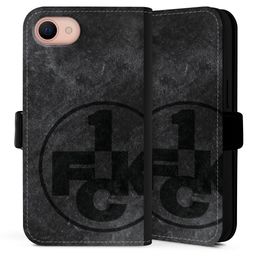 DeinDesign iPhone 16e Handy Klapph&uuml;lle Handyh&uuml;lle aus Kunst Leder schwarz Flip Case Concrete 1. Fc Kaiserslautern 1. Fck Sideflip mit Lasche