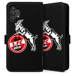 DeinDesign Galaxy A32 5G Handy Klapph&uuml;lle Handyh&uuml;lle aus Kunst Leder schwarz Flip Case Transparent 1. Fc K&ouml;ln Logo Sideflip mit langer Lasche