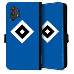 DeinDesign Galaxy A32 5G Handy Klapph&uuml;lle Handyh&uuml;lle aus Kunst Leder schwarz Flip Case Logo Hsv Hamburger Sv Sideflip mit langer Lasche