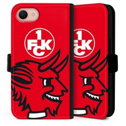 DeinDesign iPhone 16e Handy Klapph&uuml;lle Handyh&uuml;lle aus Kunst Leder schwarz Flip Case Devil 1. Fc Kaiserslautern 1. Fck Sideflip mit Lasche