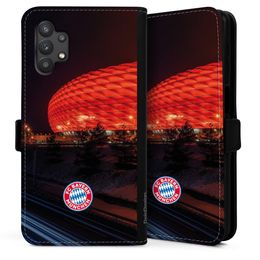 DeinDesign Galaxy A32 5G Handy Klapph&uuml;lle Handyh&uuml;lle aus Kunst Leder schwarz Flip Case Fc Bayern M&uuml;nchen Stadium Fcb Sideflip mit langer Lasche