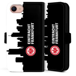 DeinDesign iPhone 16e Handy Klapph&uuml;lle Handyh&uuml;lle aus Kunst Leder schwarz Flip Case Eintracht Frankfurt Sge Official Licensed Product Sideflip mit Lasche