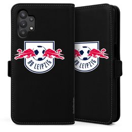 DeinDesign Galaxy A32 5G Handy Klapph&uuml;lle Handyh&uuml;lle aus Kunst Leder schwarz Flip Case Transparent Official Licensed Product Rb Leipzig Sideflip mit langer 