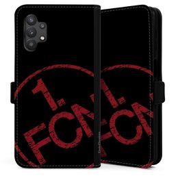 DeinDesign Galaxy A32 5G Handy Klapph&uuml;lle Handyh&uuml;lle aus Kunst Leder schwarz Flip Case Texture Merchandise 1. Fcn Sideflip mit langer Lasche