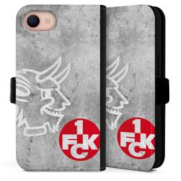 DeinDesign iPhone 16e Handy Klapph&uuml;lle Handyh&uuml;lle aus Kunst Leder schwarz Flip Case 1. Fck Devil 1. Fc Kaiserslautern Sideflip mit Lasche