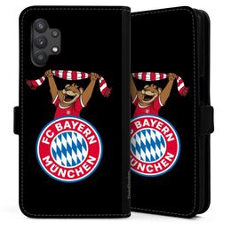 DeinDesign Galaxy A32 5G Handy Klapph&uuml;lle Handyh&uuml;lle aus Kunst Leder schwarz Flip Case Fc Bayern M&uuml;nchen Official Licensed Product Bernie Sideflip mit langer 