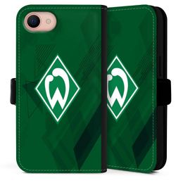 DeinDesign iPhone 16e Handy Klapph&uuml;lle Handyh&uuml;lle aus Kunst Leder schwarz Flip Case Sv Werder Bremen Official Licensed Product Coat Of Arms Sideflip mit Lasche
