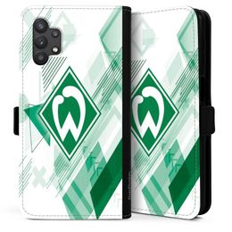 DeinDesign Galaxy A32 5G Handy Klapph&uuml;lle Handyh&uuml;lle aus Kunst Leder schwarz Flip Case Sv Werder Bremen Official Licensed Product Muster Sideflip mit langer 