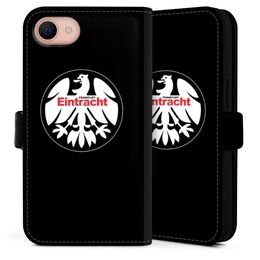 DeinDesign iPhone 16e Handy Klapph&uuml;lle Handyh&uuml;lle aus Kunst Leder schwarz Flip Case Eintracht Frankfurt Sge Official Licensed Product Sideflip mit Lasche