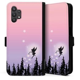 DeinDesign Galaxy A32 5G Handy Klapph&uuml;lle Handyh&uuml;lle aus Kunst Leder schwarz Flip Case Official Licensed Product Tinkerbells Disney Sideflip mit langer Lasche
