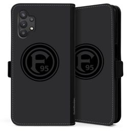 DeinDesign Galaxy A32 5G Handy Klapph&uuml;lle Handyh&uuml;lle aus Kunst Leder schwarz Flip Case Fortuna D&uuml;sseldorf Logo F95 Sideflip mit langer Lasche