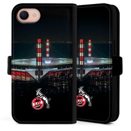 DeinDesign iPhone 16e Handy Klapph&uuml;lle Handyh&uuml;lle aus Kunst Leder schwarz Flip Case Stadium 1. Fc K&ouml;ln Official Licensed Product Sideflip mit Lasche