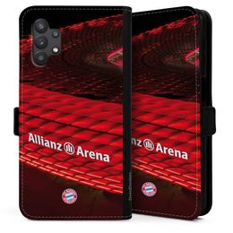 DeinDesign Galaxy A32 5G Handy Klapph&uuml;lle Handyh&uuml;lle aus Kunst Leder schwarz Flip Case Fc Bayern M&uuml;nchen Stadium Fcb Sideflip mit langer Lasche