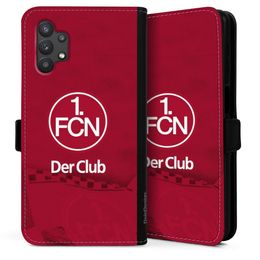 DeinDesign Galaxy A32 5G Handy Klapph&uuml;lle Handyh&uuml;lle aus Kunst Leder schwarz Flip Case Bundesliga 1. Fc N&uuml;rnberg Official Licensed Product Sideflip mit langer 