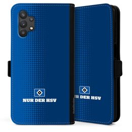 DeinDesign Galaxy A32 5G Handy Klapph&uuml;lle Handyh&uuml;lle aus Kunst Leder schwarz Flip Case Hsv Logo Official Licensed Product Sideflip mit langer Lasche