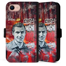 DeinDesign iPhone 16e Handy Klapph&uuml;lle Handyh&uuml;lle aus Kunst Leder schwarz Flip Case 1. Fc Kaiserslautern 1. Fck Fritz Walter Sideflip mit Lasche