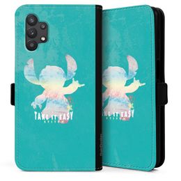 DeinDesign Galaxy A32 5G Handy Klapph&uuml;lle Handyh&uuml;lle aus Kunst Leder schwarz Flip Case Official Licensed Product Lilo & Stitch Disney Sideflip mit langer Lasche
