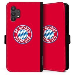 DeinDesign Galaxy A32 5G Handy Klapph&uuml;lle Handyh&uuml;lle aus Kunst Leder schwarz Flip Case Fc Bayern M&uuml;nchen Fcb Logo Sideflip mit langer Lasche