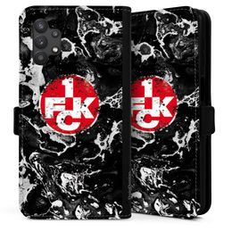 DeinDesign Galaxy A32 5G Handy Klapph&uuml;lle Handyh&uuml;lle aus Kunst Leder schwarz Flip Case Muster 1. Fc Kaiserslautern Coat Of Arms Sideflip mit langer Lasche