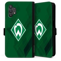 DeinDesign Galaxy A32 5G Handy Klapph&uuml;lle Handyh&uuml;lle aus Kunst Leder schwarz Flip Case Sv Werder Bremen Coat Of Arms Official Licensed Product Sideflip mit 