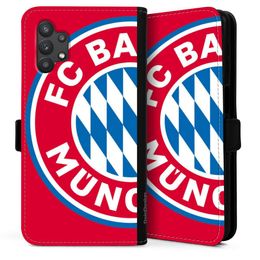 DeinDesign Galaxy A32 5G Handy Klapph&uuml;lle Handyh&uuml;lle aus Kunst Leder schwarz Flip Case Fc Bayern M&uuml;nchen Fcb Official Licensed Product Sideflip mit langer Lasche