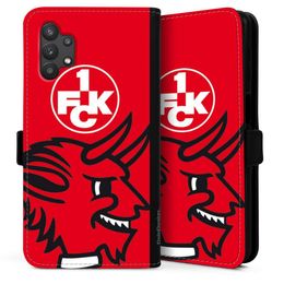 DeinDesign Galaxy A32 5G Handy Klapph&uuml;lle Handyh&uuml;lle aus Kunst Leder schwarz Flip Case Devil 1. Fc Kaiserslautern 1. Fck Sideflip mit langer Lasche