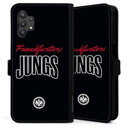 DeinDesign Galaxy A32 5G Handy Klapph&uuml;lle Handyh&uuml;lle aus Kunst Leder schwarz Flip Case Eintracht Frankfurt Sge Official Licensed Product Sideflip mit langer 