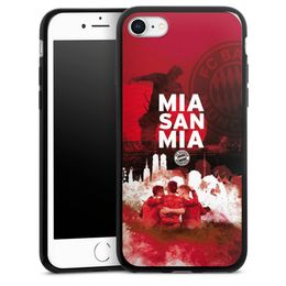 DeinDesign iPhone SE (2022) Handy Slim Case extra d&uuml;nn Silikon Handyh&uuml;lle schwarz H&uuml;lle Fc Bayern M&uuml;nchen Fcb Mia San Mia Silikon Slim Case