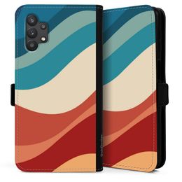 DeinDesign Galaxy A32 5G Handy Klapph&uuml;lle Handyh&uuml;lle aus Kunst Leder schwarz Flip Case Colour Wave Ombre Sideflip mit langer Lasche