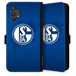 DeinDesign Galaxy A32 5G Handy Klapph&uuml;lle Handyh&uuml;lle aus Kunst Leder schwarz Flip Case Fc Schalke 04 Official Licensed Product Sideflip mit langer Lasche