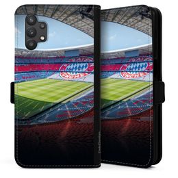DeinDesign Galaxy A32 5G Handy Klapph&uuml;lle Handyh&uuml;lle aus Kunst Leder schwarz Flip Case Fc Bayern M&uuml;nchen Stadium Fcb Sideflip mit langer Lasche