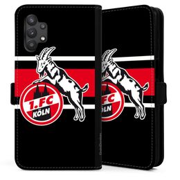 DeinDesign Galaxy A32 5G Handy Klapph&uuml;lle Handyh&uuml;lle aus Kunst Leder schwarz Flip Case 1. Fc K&ouml;ln Logo Official Licensed Product Sideflip mit langer Lasche