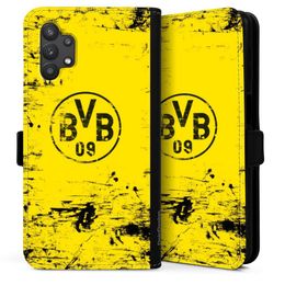 DeinDesign Galaxy A32 5G Handy Klapph&uuml;lle Handyh&uuml;lle aus Kunst Leder schwarz Flip Case Bvb Borussia Dortmund Official Licensed Product Sideflip mit langer Lasche
