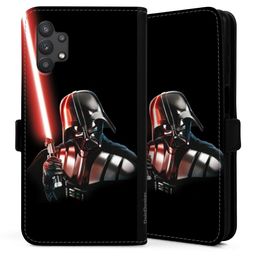 DeinDesign Galaxy A32 5G Handy Klapph&uuml;lle Handyh&uuml;lle aus Kunst Leder schwarz Flip Case Darth Vader Merchandise Star Wars Sideflip mit langer Lasche