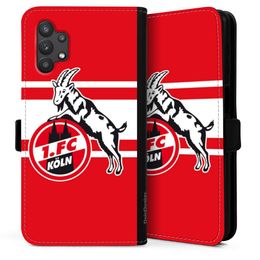 DeinDesign Galaxy A32 5G Handy Klapph&uuml;lle Handyh&uuml;lle aus Kunst Leder schwarz Flip Case Official Licensed Product 1. Fc K&ouml;ln Coat Of Arms Sideflip mit langer 