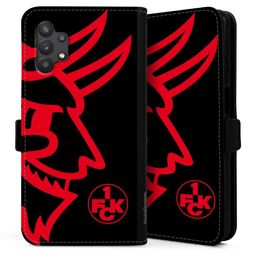 DeinDesign Galaxy A32 5G Handy Klapph&uuml;lle Handyh&uuml;lle aus Kunst Leder schwarz Flip Case 1. Fc Kaiserslautern Logo Official Licensed Product Sideflip mit langer 