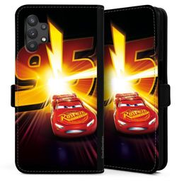 DeinDesign Galaxy A32 5G Handy Klapph&uuml;lle Handyh&uuml;lle aus Kunst Leder schwarz Flip Case Cars Lightning Mcqueen 95 Official Licensed Product Sideflip mit langer 